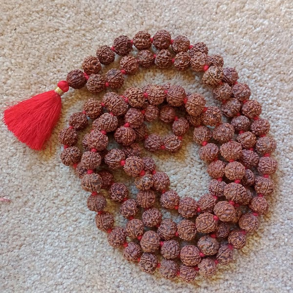 Rudraksha Mala 16-18 Mm, Big Rudraksha Necklace 108 Prayer Beads ...