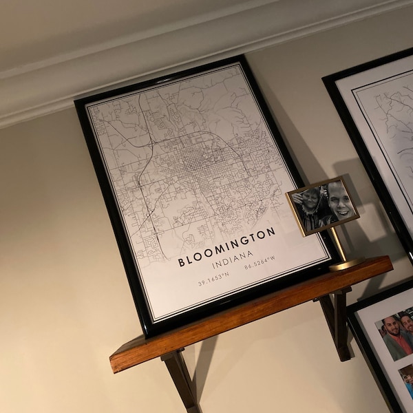 Bloomington Map Print Poster Canvas | Indiana Map Print Poster Canvas ...