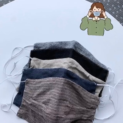 Cloth Dust Masks, 10 Washable Face Masks, Linen Face Mask, Mouth Mask ...