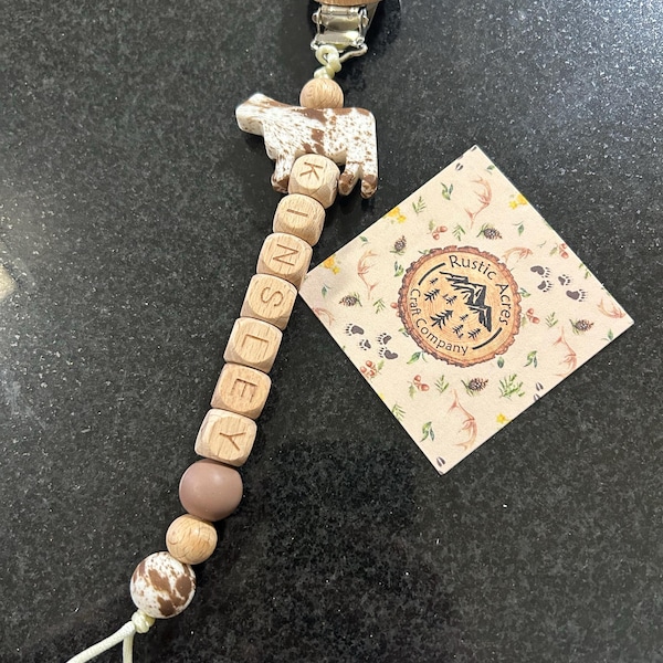 Highland Cow Pacifier Clip | Farm Pacifier Clip | Cow Dummy Clip | Cow ...