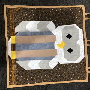 Winter Owl Quilt Block Pattern Bird Animal PDF Includes Instructions ...