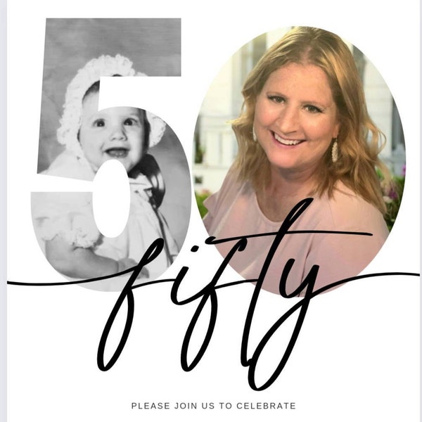 50th Birthday Invite, Look Who's 50, 50th Birthday Invitation With ...