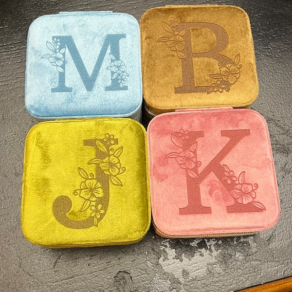 Personalized Initial Jewelry Box, Engraved Jewelry Case, Mothers Day ...