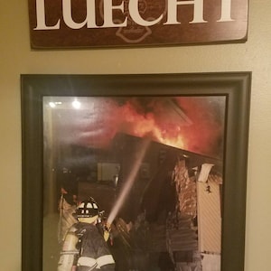 Firefighter Name Sign, Family Name, Firefighter Decor, Fireman Decor ...