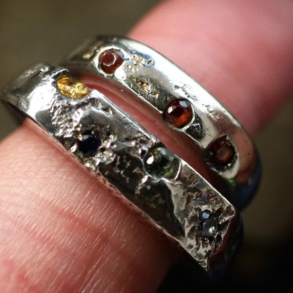 Sandcast Ruby Ring, Raw Ruby, Ruby Gemstone, Engagement Ring, Domed ...