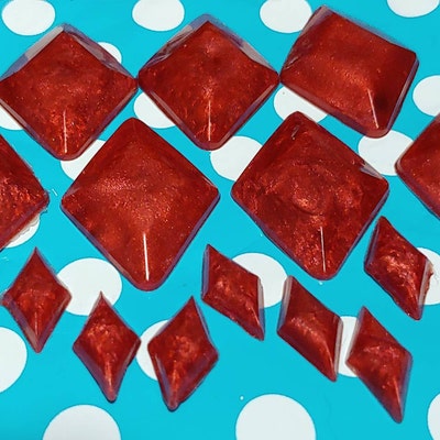 4pc Faceted Gems Rhombus Jewel Shapes Diamond Cut Flexible Plastic Mold ...