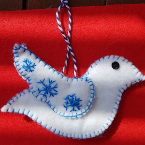 Doves PDF Pattern Felt Christmas Ornament Sewing Tutorial, Sew Easy ...