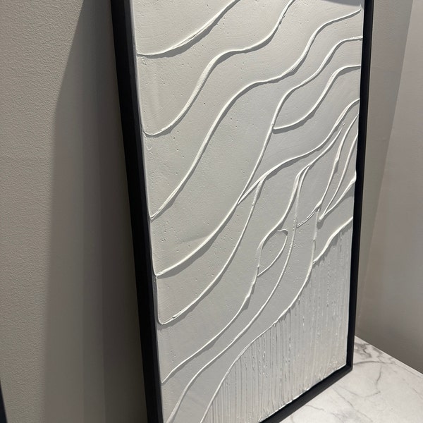 Square Minimalist Wall Art | Plaster Art | Interior White Textured ...
