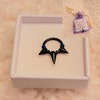 Large Spike Titanium Septum Ring, Horseshoe Hoop Ring in 14g or 16g 8mm ...