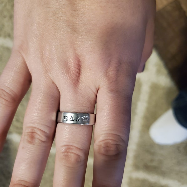 Custom Hand Stamped Aluminum Fraternity or Sorority Skinny Ring- Add ...