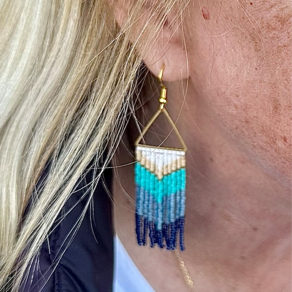 Peace Sign and Middle Finger Beaded Fringe Earrings mix & Match - Etsy