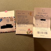 Lost Tooth Realistic Tooth Fairy Mini Tiny Letter, Receipt, Envelope ...