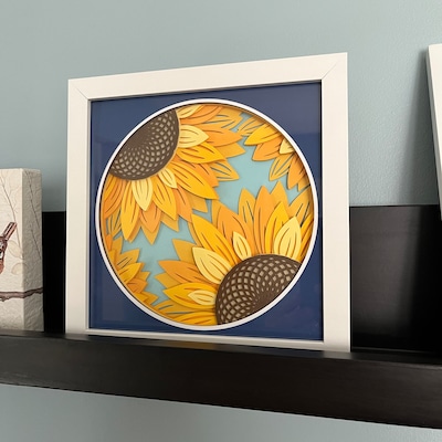 3D SUNFLOWERS SVG Layered Shadow Box Svg for Cricut for Silhouette - Etsy