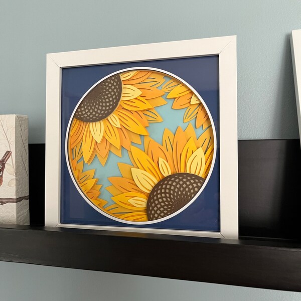 3D SUNFLOWERS SVG - Layered Shadow Box Svg - for Cricut - for ...