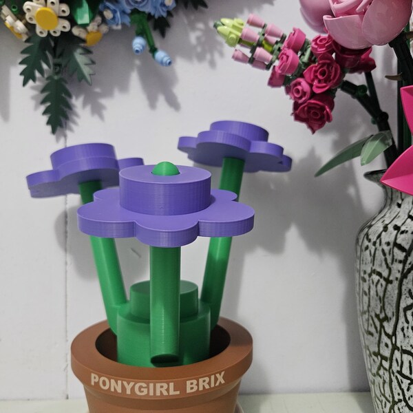 Giant Building Block Flowers, Life-size Brick Blooms With 3 Flowers ...