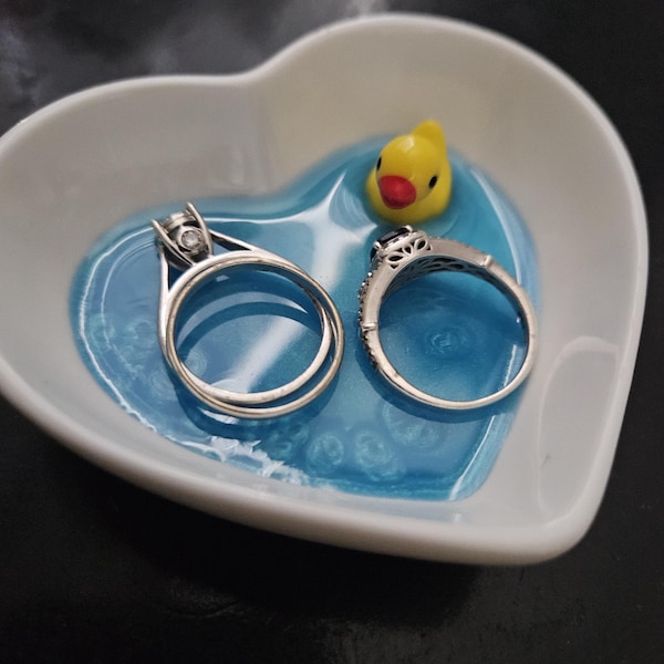 Made to Order - Cute Critter Heart Ring/jewelry/trinket Dish - Glow in ...