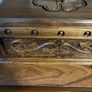 Secret Lock Wooden Box, Carved Wooden Chest, Wooden Locking Box, Wooden ...