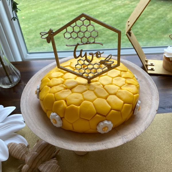 Custom Bee Age or Name Cake Topper | Bumble Bee Birthday Cake Topper ...