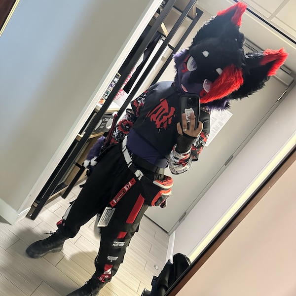 Kitsune Fox Black Kimono Nine Tailed Fox Mask Spirit Japan Kami Inari ...