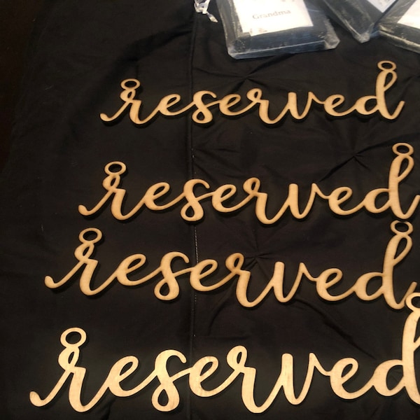 Birchwood Reserved Sign: Cursive Wedding Chair Decor (set of 2) - Etsy