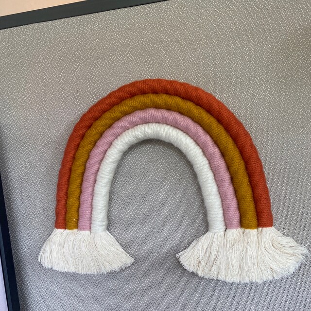 Handmade macrame rainbows made with love in by DueToJoyRainbowCo