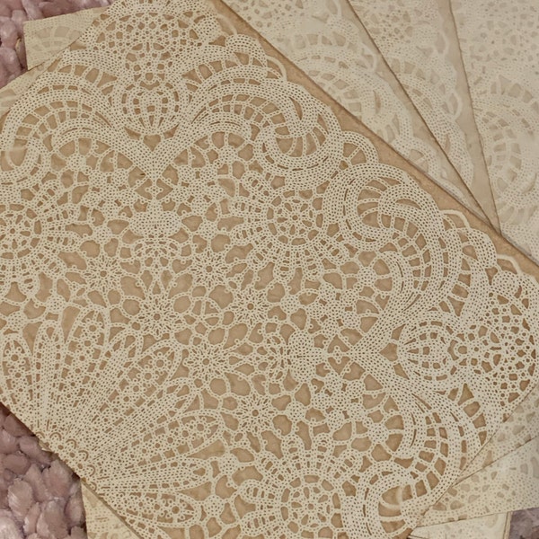 10 Sheets VENETIAN LACE Lace Paper, Choose Your Pattern, Handmade ...