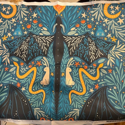 Dragons Fabric Maximalist Folk Dragons and Enchanted Forest Friends by ...