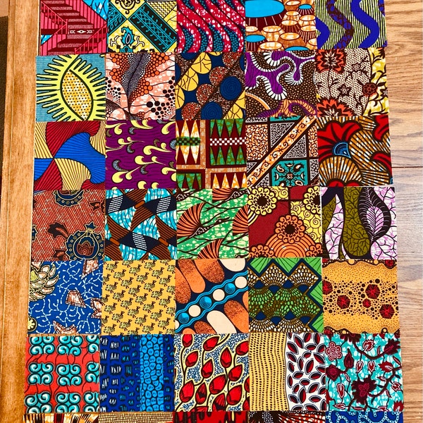 50 5" Fabric SQUARES African No Duplicates Ethnic Ankara Quilting ...