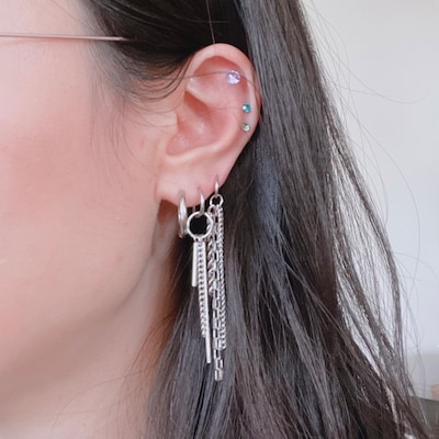 BTS Jimin Dangle Hoop Earrings-kpop Mismatched Earrings-mens Small Hoop ...