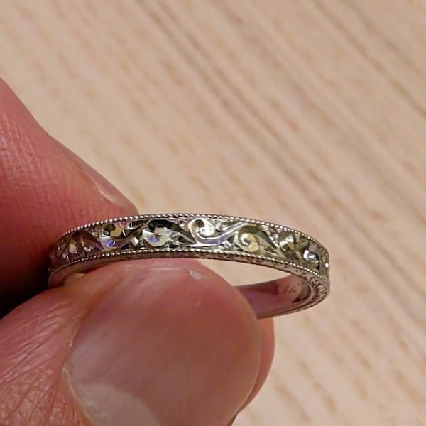 Arthur Old English Style Scroll Hand Engraved Ring 6mm Available in 950 ...