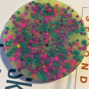 Rainbow Picking Pad Fidget Pick Palette Toy Neon Crystal Pebble Glitter ...