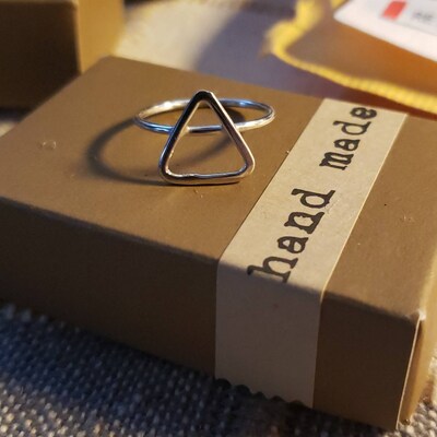 Element Ring. Sterling Silver Ring. Four Elements. Triangle Ring ...