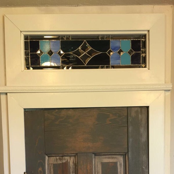 Transom Stained Glass Window Panel W/bevels Crystal Clear Glass ...