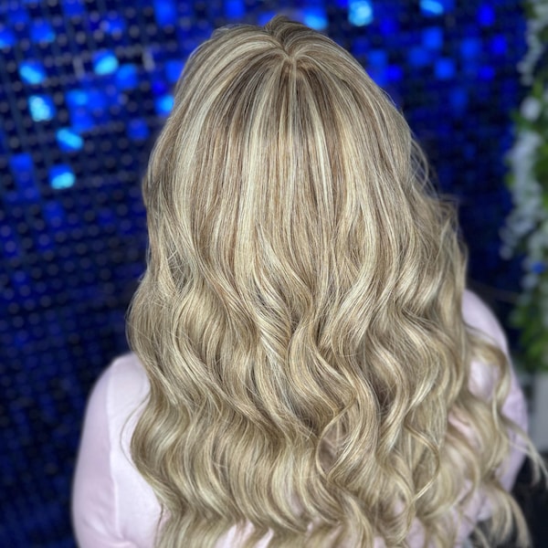 Breathable Fishnet Mesh Integrated Hair System #2 Dark Brown Curly Wavy ...