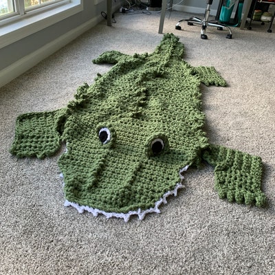 CROCHET PATTERN Alligator Blanket Alligator Costume Pattern Bulky ...