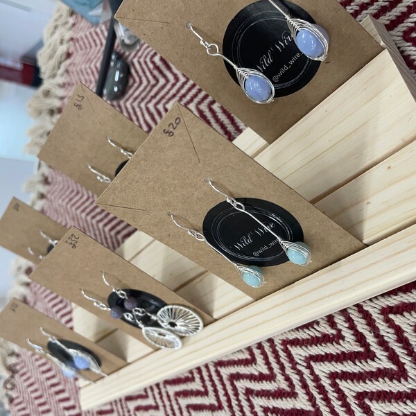 Wood Earring Stand, Retail Card Display, Jewellery Card Display, Yoto ...