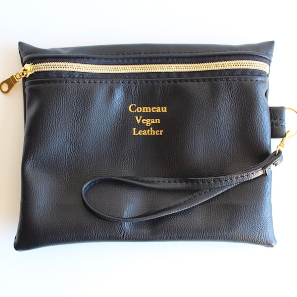 Black Pebble Grain {peta-approved} Vegan Leather Handbag Upholstery ...