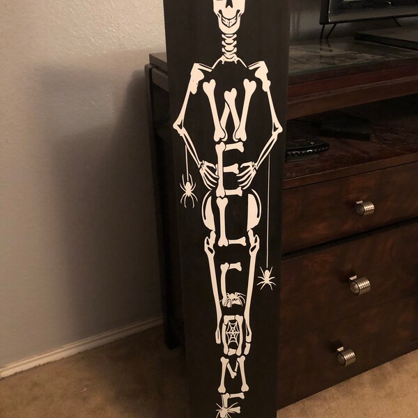 Skeleton Welcome, Welcome Sign, Fall Sign, Bones Svg, October Decor ...