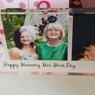 Personalised Triple Collage Family Photo Block Printed, Glass Like ...