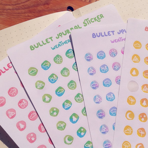 Stickersheets Wicca Watercolor Bullet Journal Stickers, Planner, Imbolc ...