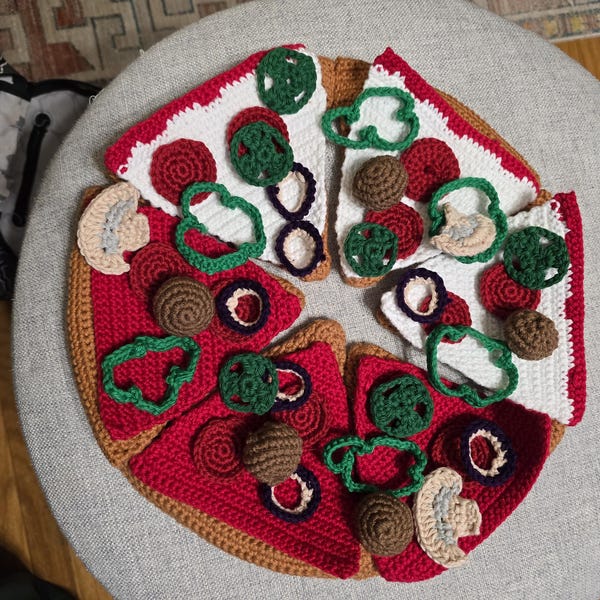 Crochet Pattern Pizza,crochet Pattern Food,crochet Pizza Pattern ...