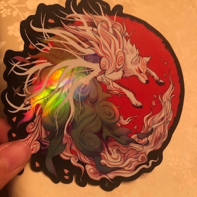 Okami Shiranui Sticker Solar Flare Sunset Extra Large 3.5 in X 3.7 in ...