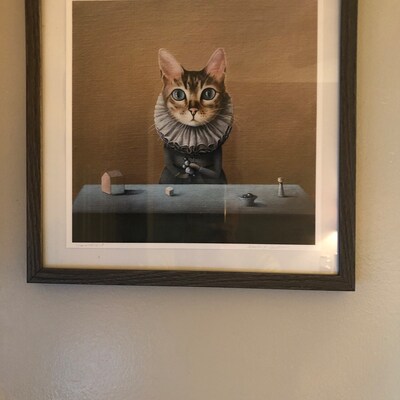Cat Art PRINT, Nostalgic Cat Wall Art, Cat Decor, Cat Illustration, Cat ...