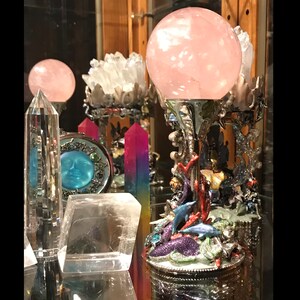 Pink Amethyst With Agate Sphere has Beautiful Rosette - Etsy