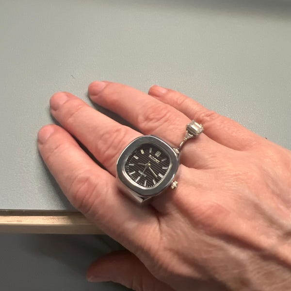 Vintage Punk Finger Watch Set-watch Ring for Men Women-mini Elastic ...