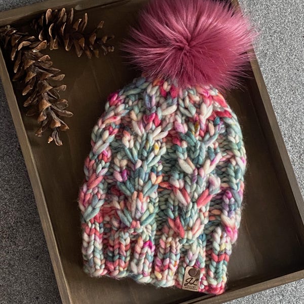 Stick or Twist Beanie Pattern Knit a Simple Ribbed Beanie or Decorative ...