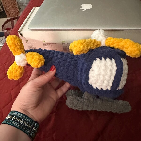 Big Red Amigurumi Soft Plush Helicopter Stuffed Plushie Toy Crochet ...