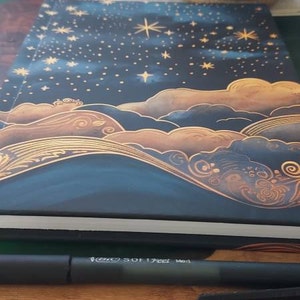 Whimsical Art Deco Night Sky Journal Gift for Her Hard Cover Dream ...
