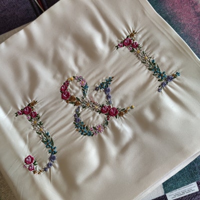 Machine Embroidery LETTER J Uppercase 97mm / 3.85 Tall Dainty Floral ...