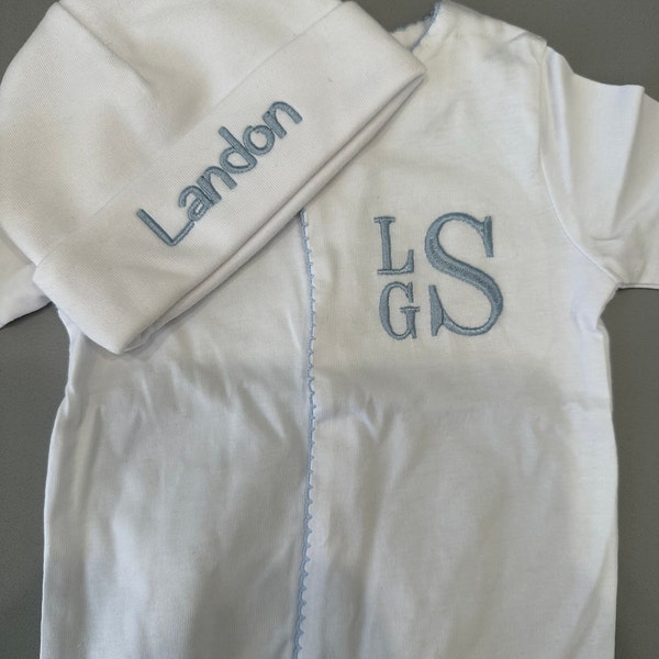 Personalized Baby Boy Coming Home Outfit, Monogrammed Baby Clothes ...
